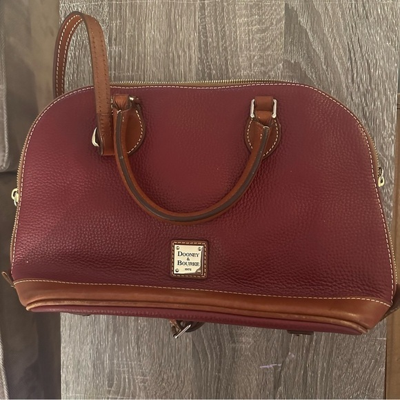 Dooney & Bourke | Bags | Nwt Dooney Bourke Wine Pebble Leather Zip Zip ...